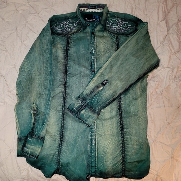 Roar | Shirts | Roar Signature Embroidered Cotton Shirt | Poshmark